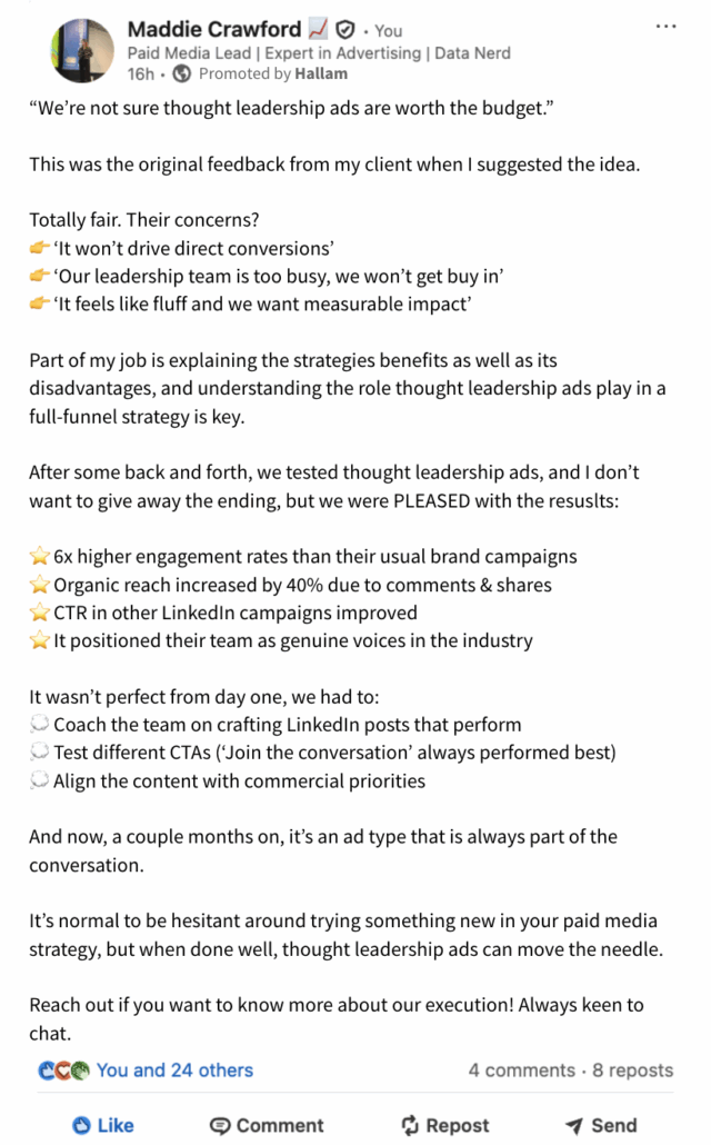 How to master thought leadership ads on LinkedIn — Hallam